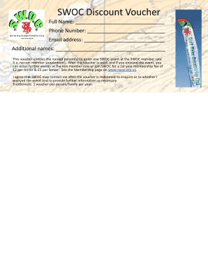 Fillable Online swoc org SWOC Discount Voucher - swoc org Fax Email ...
