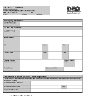 Fillable Online Oklahoma Compliance Certification - State Legal Forms ...