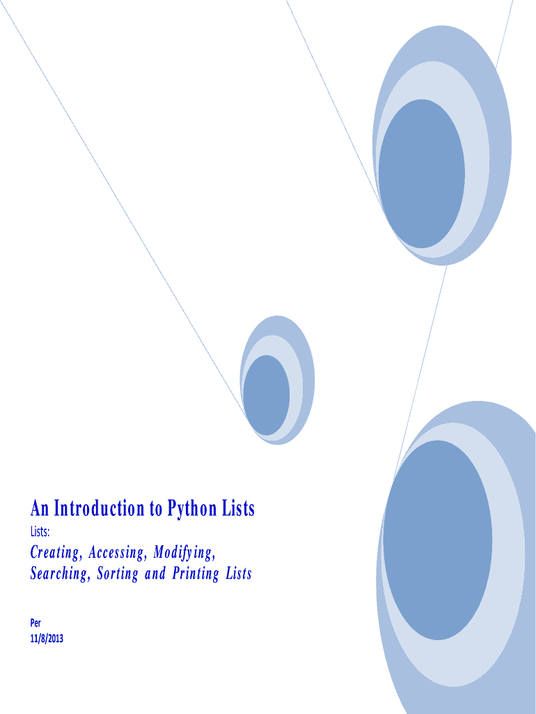 Fillable Online An Introduction to Python Lists Fax Email Print - pdfFiller
