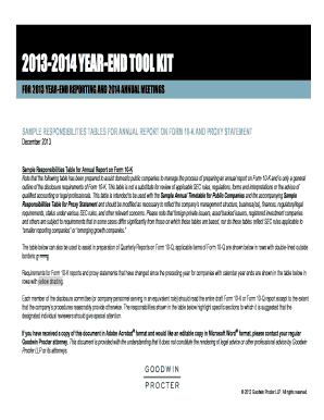 Fillable Online Sample Responsibility Tables for Annual Report on Form ...