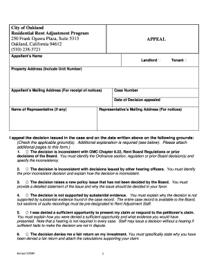 Fillable Online Residential Rent Adjustment Program Fax Email Print ...