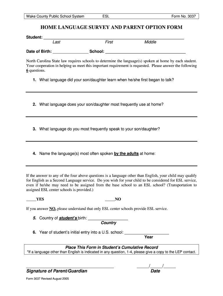 Fillable Online Home Language Survey Fax Email Print - pdfFiller