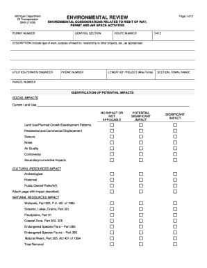 Fillable Online ENVIRONMENTAL REVIEW Fax Email Print - pdfFiller