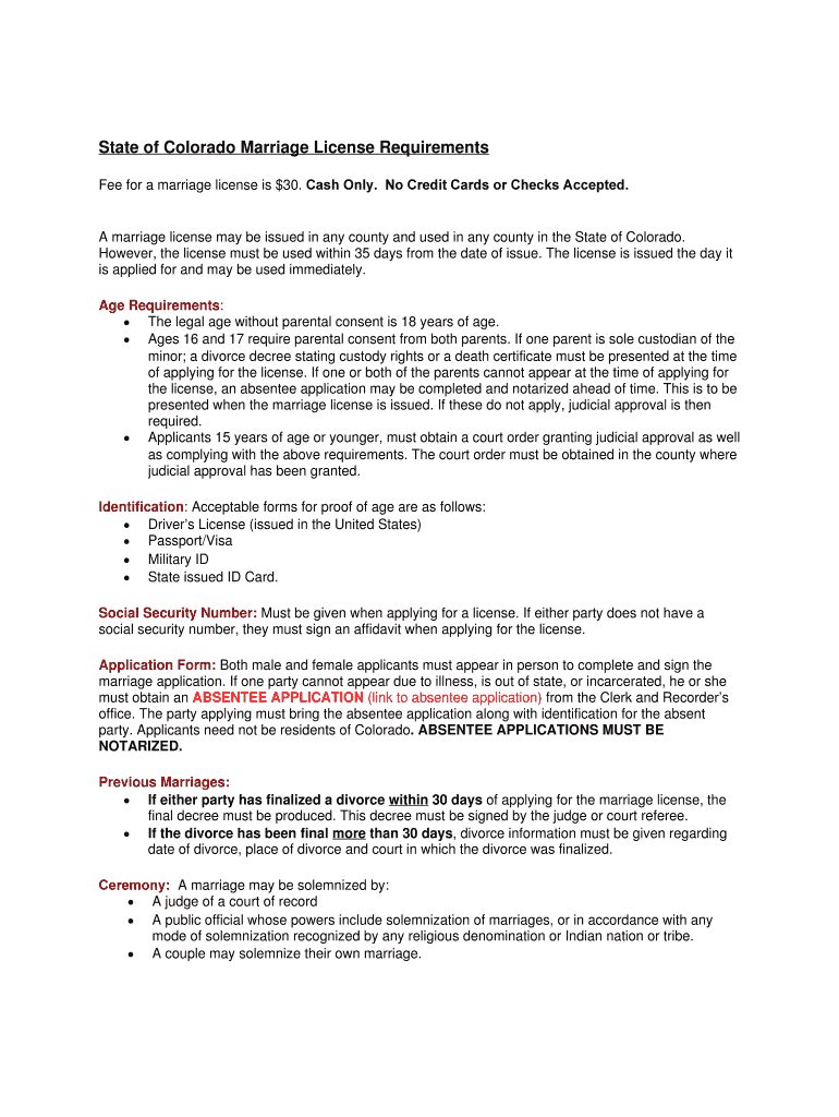 Fillable Online Marriage License Requirements Fax Email Print - pdfFiller