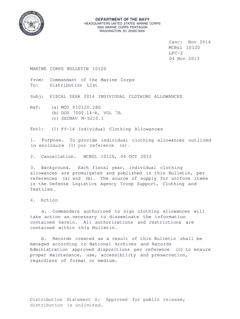 Fillable Online MARINE CORPS BULLETIN 10120 Fax Email Print - pdfFiller