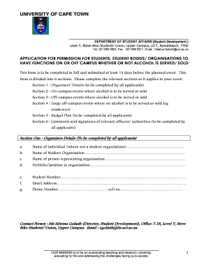 Fillable Online uct ac Student Development Office - University of Cape ...