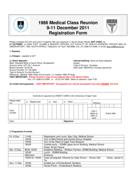 Fillable Online health uct ac 1986 Medical Class Reunion 9-11 December ...