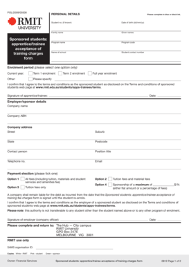 Fillable Online Apprentice/trainee acceptance of training charges form ...