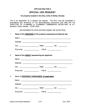 Fillable Online Application for a Special Use Fax Email Print - pdfFiller