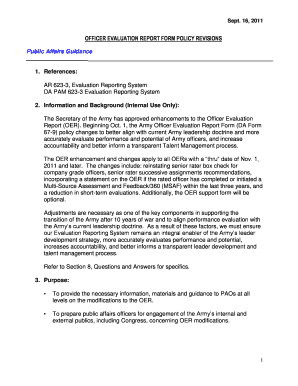 Fillable Online g1arng army pentagon OFFICER EVALUATION REPORT FORM ...