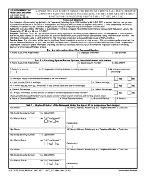 Fillable Online Application for annuity under the survivor benefit plan ...