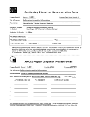 Fillable Online 110118 January CEU Form.pdf Fax Email Print - pdfFiller