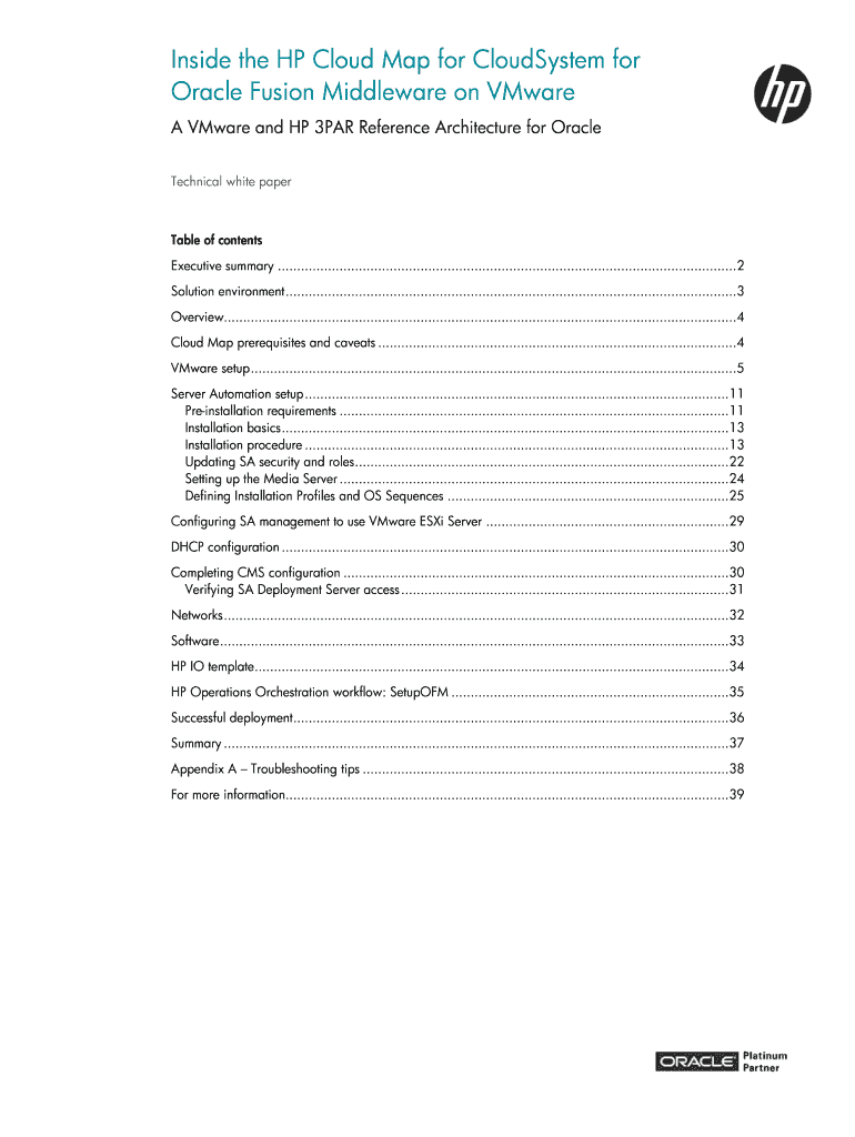Fillable Online A VMware and HP 3PAR Reference Architecture for Oracle Fax Email Print - pdfFiller