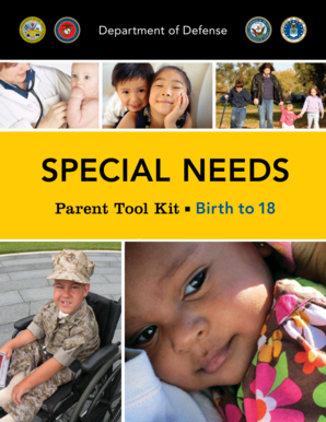 Fillable Online Special Needs Parent Tool Kit : Birth to 18 - Military OneSource Fax Email Print ...