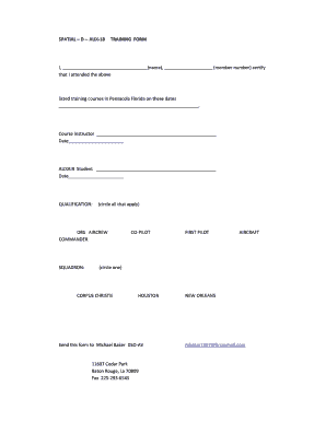 Fillable Online SPATIAL D -- AUX-18 TRAINING FORM I, (name), ... Fax ...