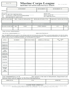 Fillable Online Marine Corps League, Department of North Carolina Fax ...