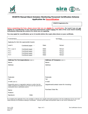 Fillable Online MCERTS Manual Stack Emission Monitoring Personnel ...