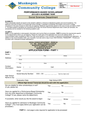 Fillable Online muskegoncc Performance Based Scholarships - Muskegon ...