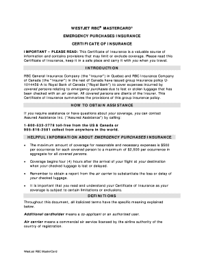 Fillable Online EMERGENCY PURCHASES INSURANCE Fax Email Print - pdfFiller