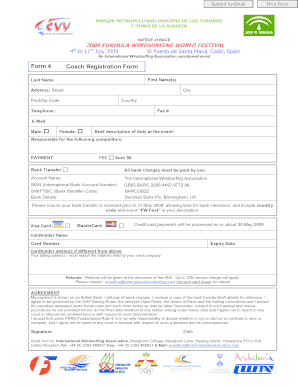 Fillable Online Form 4 Coach Registration Form Fax Email Print - pdfFiller