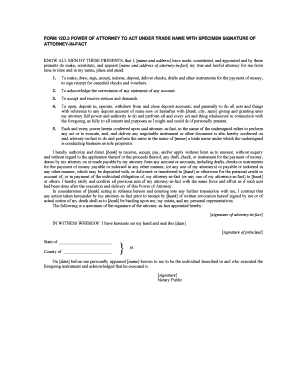 Fillable Online Form 12d.3 power of attorney to act under trade name ...