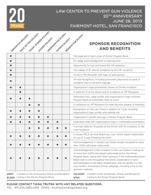 Fillable Online Sponsor recognition and benefits - Law Center to ...