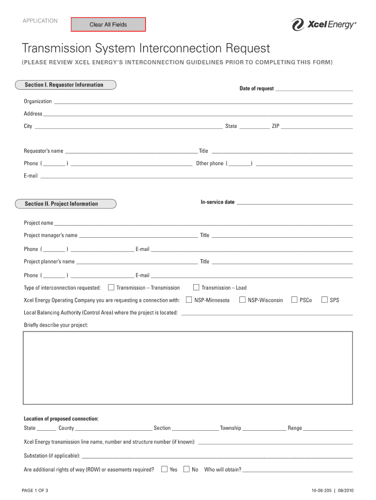 Fillable Online Transmission System Interconnection Request Fax Email Print - pdfFiller