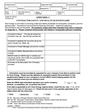 Fillable Online APPENDIX C - Xcel Energy Fax Email Print - pdfFiller