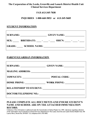 Fillable Online Health Unit Form.pdf Fax Email Print - pdfFiller