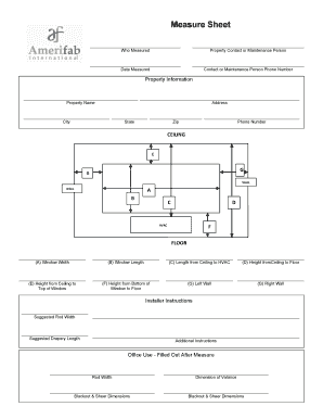 Fillable Online Measure Sheet Fax Email Print - pdfFiller