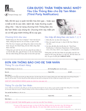 Fillable Online Y u C?u Th ng B o cho ?? Tam Nh n (Third Party Notification) Fax Email Print ...