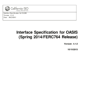 Fillable Online Interface Specifications OASIS v4.1.0 - California ISO ...