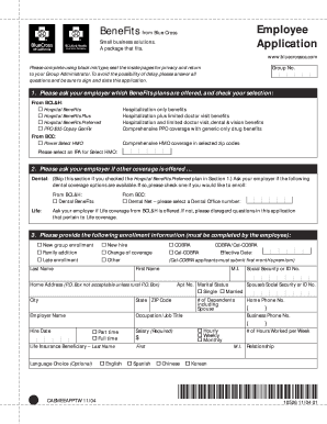 Fillable Online BeneFits Employee Application Fax Email Print - pdfFiller