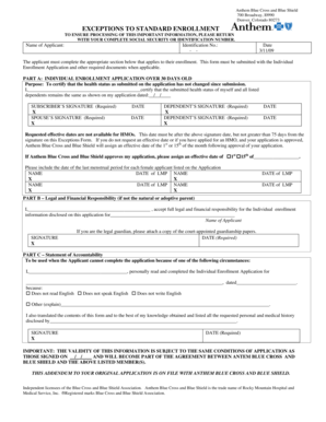 Fillable Online Anthem Blue Cross EPO Plan (HSA-Compatible) Fax Email ...