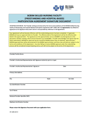 Fillable Online Bcbsm skilled nursing facility (freestanding and ... - BCBSM.com Fax Email Print ...