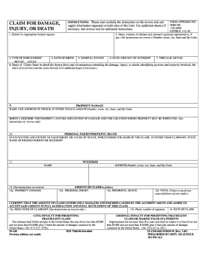 Fillable Online sedm Claim for damage SF-95 - SEDM - sedm Fax Email ...