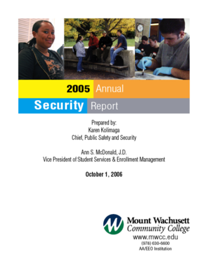 Fillable Online mwcc 2005 annual security report - Mount Wachusett ...