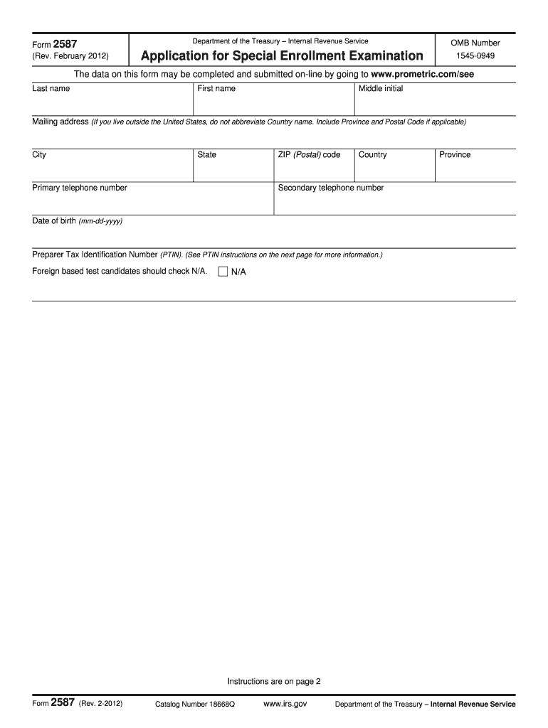 Fillable Online Application for Special Enrollment Examination Fax ...