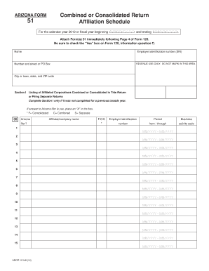 Fillable Online Arizona Form 51 Fax Email Print - pdfFiller