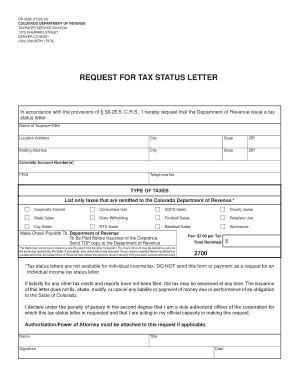 Fillable Online REQUEST FOR TAX STATUS LETTER Fax Email Print - pdfFiller