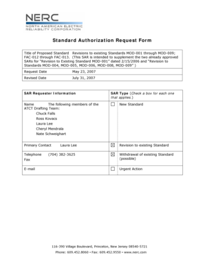 Fillable Online naesb Standard Authorization Request Form - naesb Fax ...