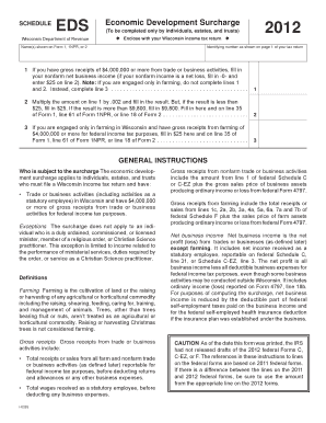 Fillable Online 2012 I-032S Wisconsin Schedule EDS, Economic ...
