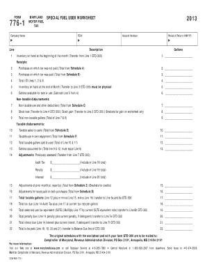 Fillable Online maryland motor fuel tax form 776 1 schedule a Fax Email ...