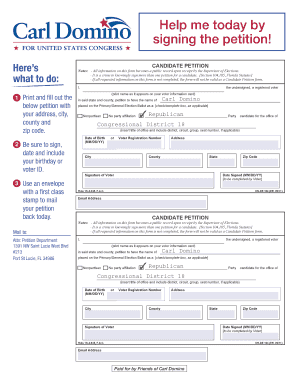 Fillable Online The candidate petition Fax Email Print - pdfFiller
