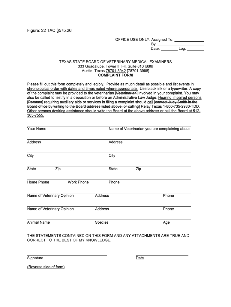 Fillable Online texinfo library unt Figure: 22 TAC 575.26 - texinfo ...