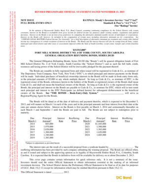 Fillable Online REVISED PRELIMINARY OFFICIAL STATEMENT DATED bb Fax ...