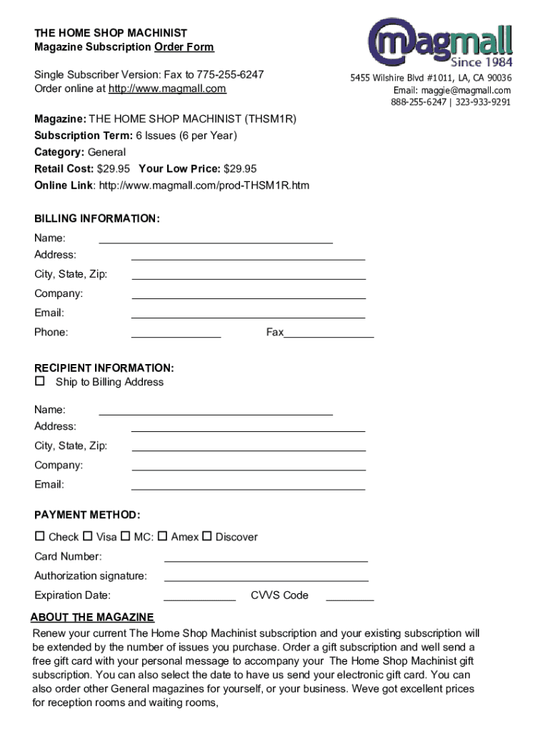 Form Magazine - Fill Online, Printable, Fillable, Blank | pdfFiller