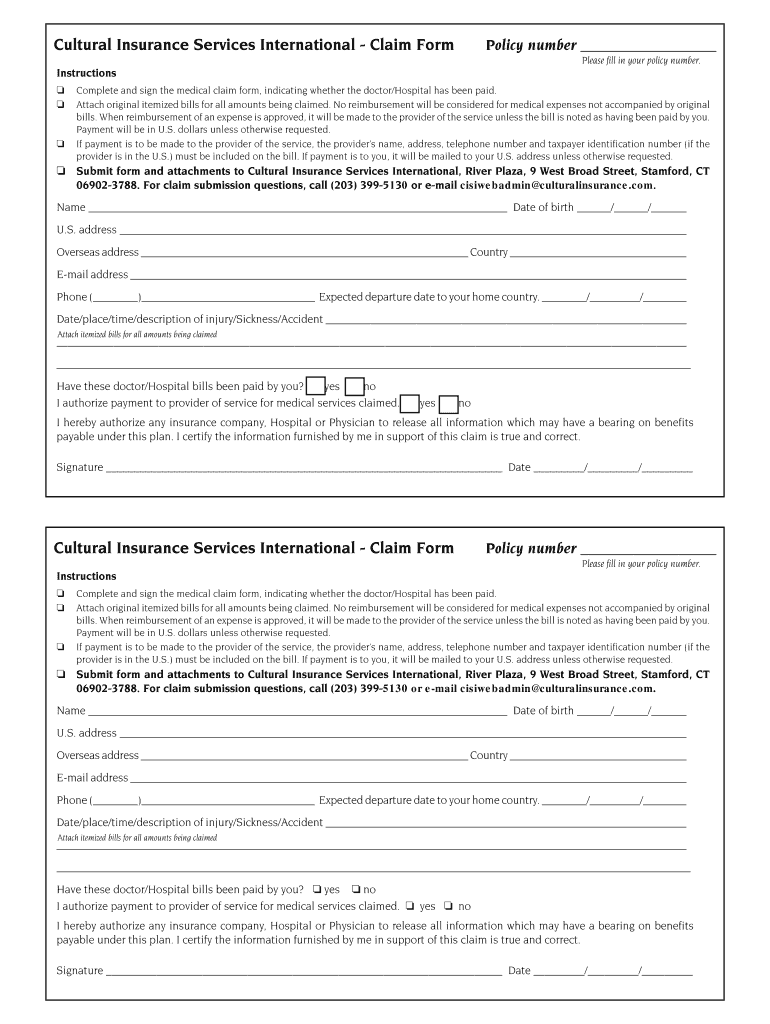 Fillable Online Claim Form Fax Email Print - pdfFiller