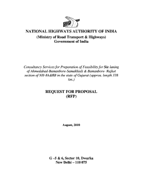 Fillable Online nhai National highways authority of india request for proposal rfp - nhai Fax ...