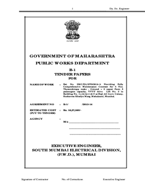 Fillable Online Government of maharashtra public works department b-1 ...